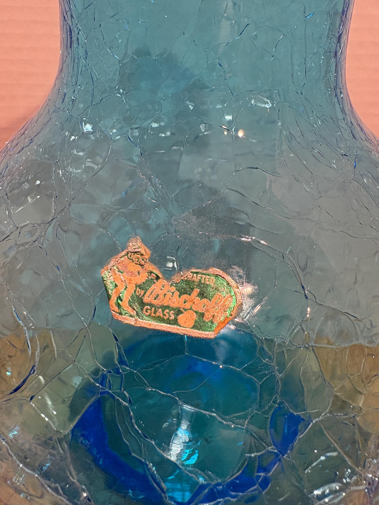 Vintage Bischoff Blenko-style Blue Crackle Glass Pitcher - Etsy
