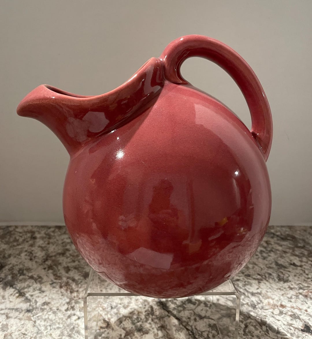 Vintage Mauve Ball Pitcher - Etsy