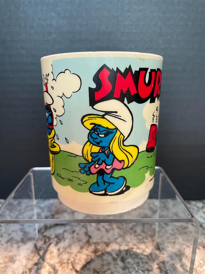 1980's Smurfs Plastic Cup - Etsy