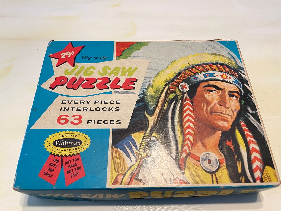 Vintage Indian Puzzle by Whitman - Etsy