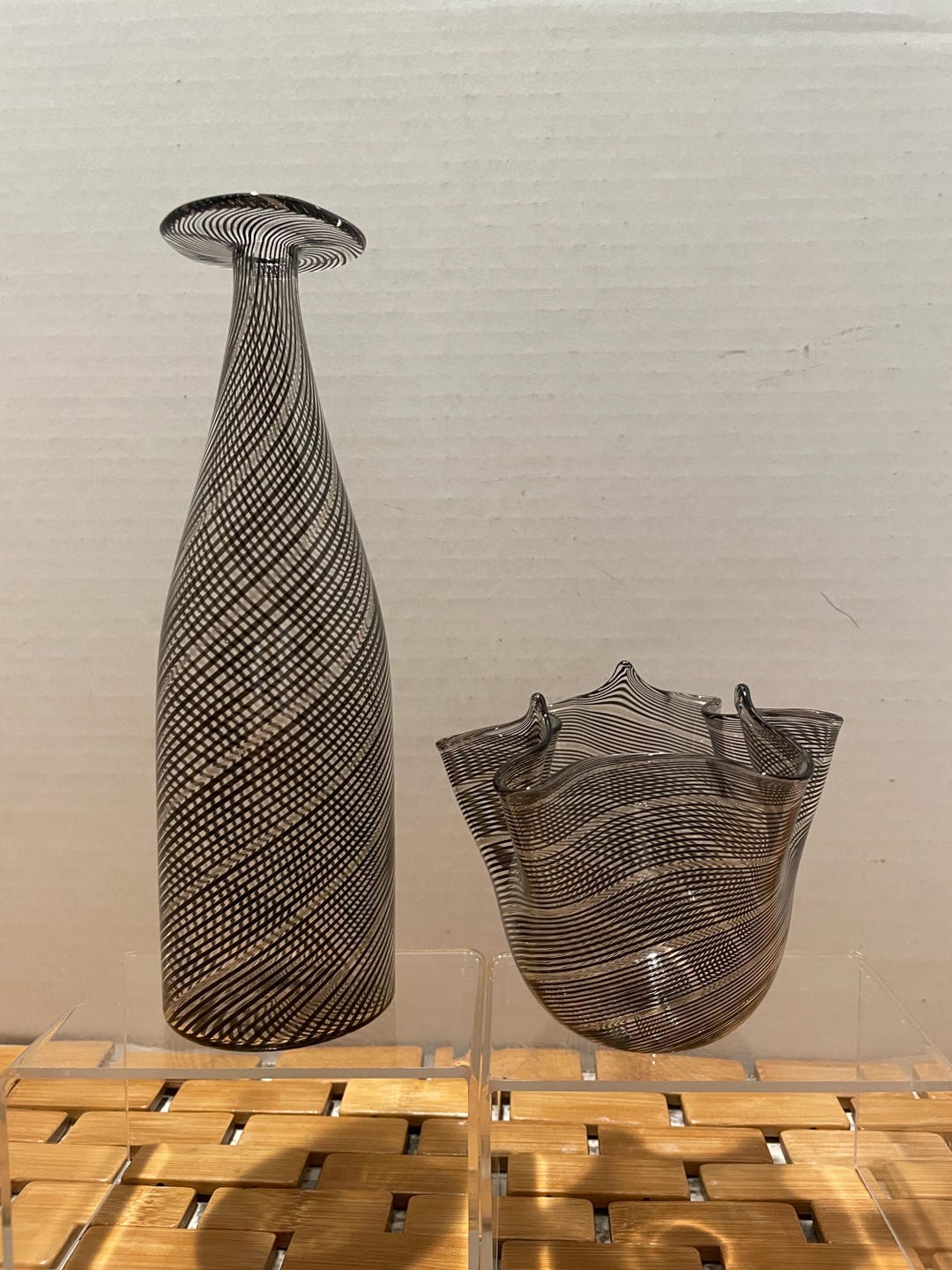 Vintage Mezzo Filigrana Style Hand Blown Murano Glass Wares by Dino ...