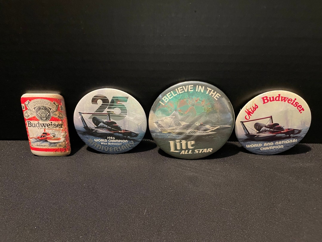 Vintage Budweiser & Miller Lite Lapel Buttons - Etsy