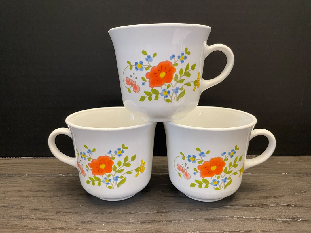Vintage Corelle Wildflower Coffee Cups - Etsy