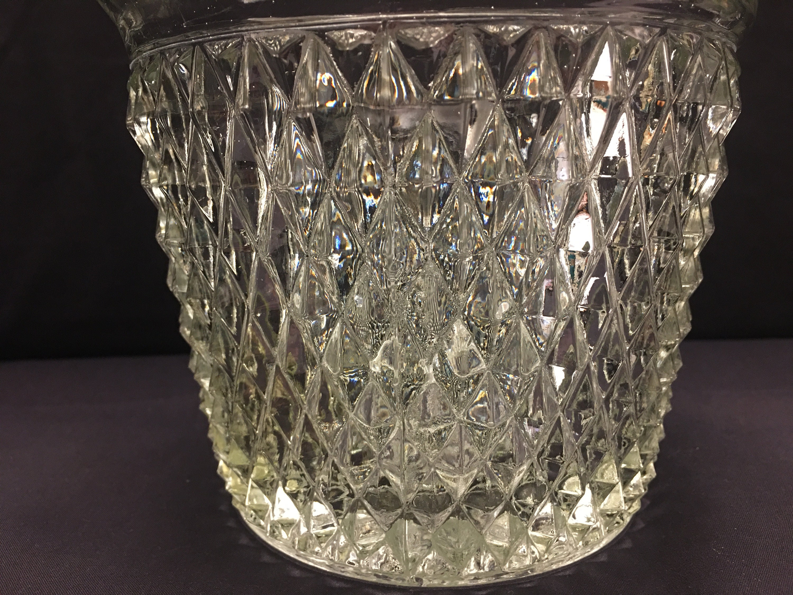 Vintage Cut Glass Ice Bucket - Etsy