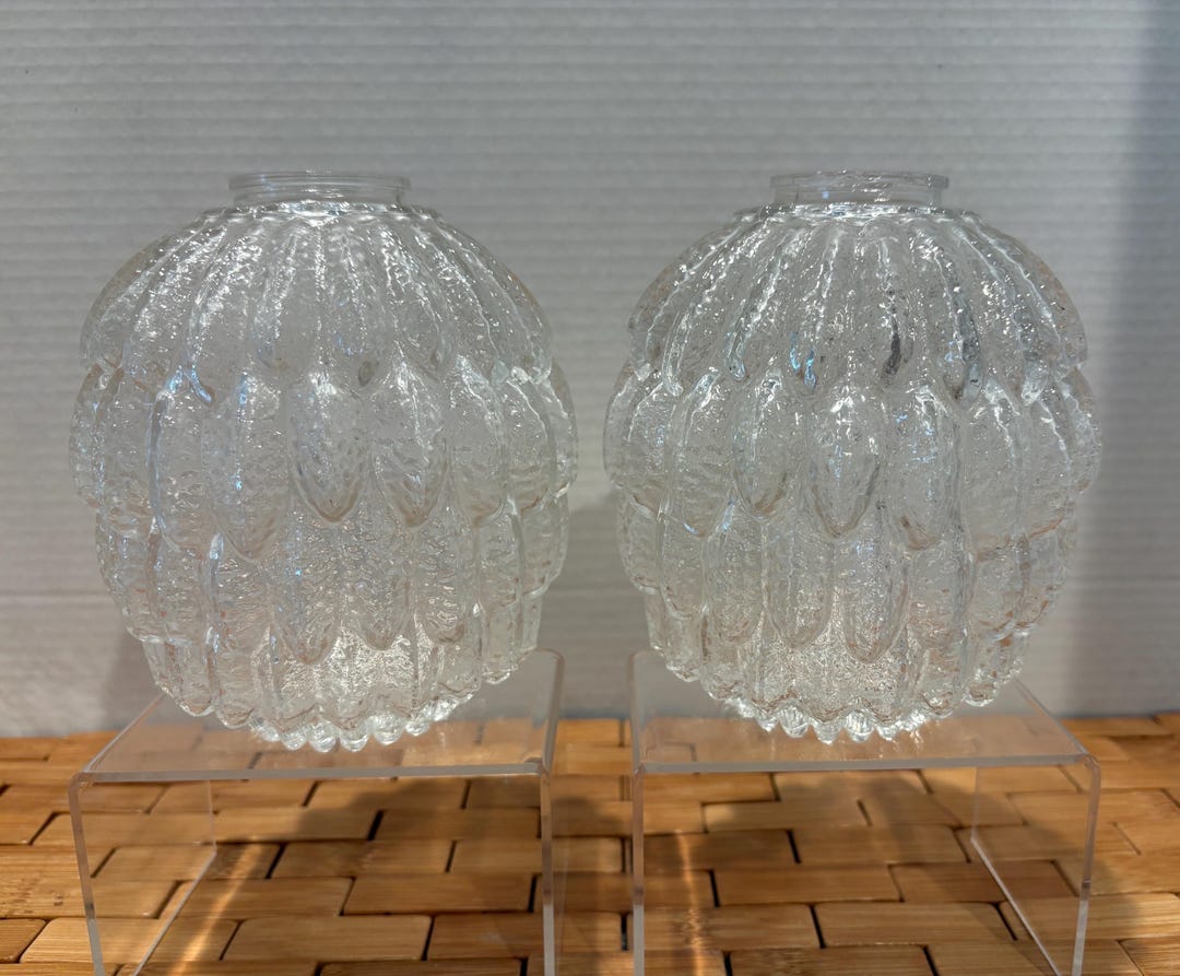 Vintage Beehive or Fan Flower Glass Ceiling Light Globes - Etsy