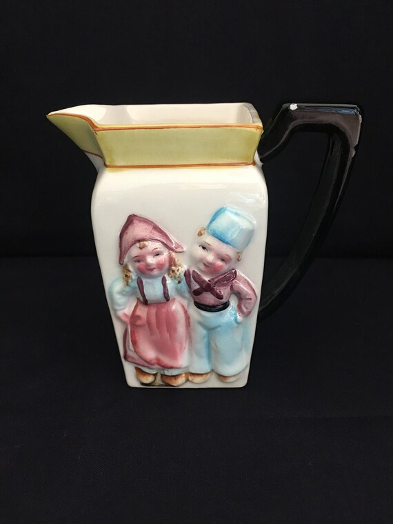 Vintage Pitcher with Dutch Boy & Girl | Etsy