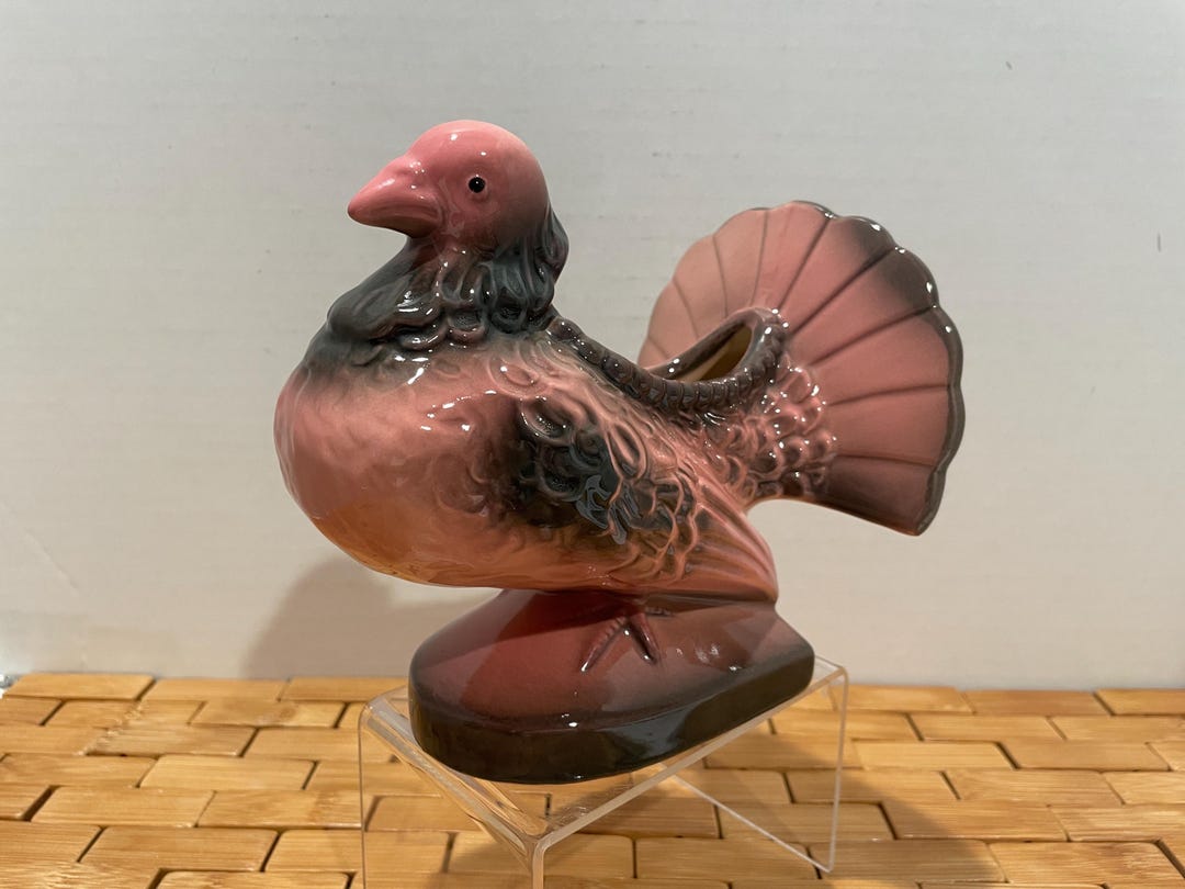 Vintage Hull Pink and Grey Turkey Planter - Etsy