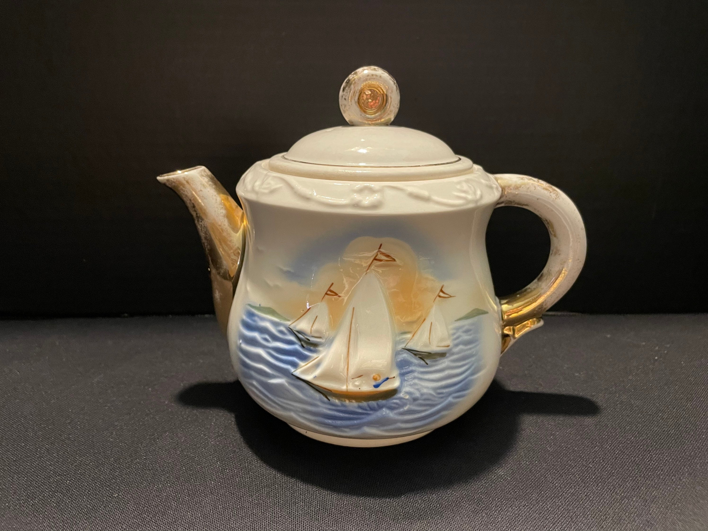 1950 Porcelier Viterous Hand China Sailboat Teapot - Etsy