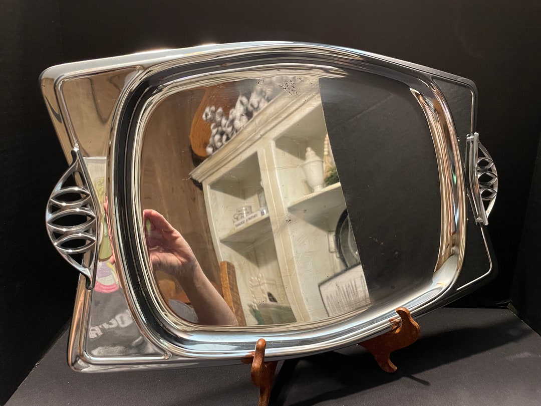 Vintage MCM Chrome Serving Tray by Milbern Creations - Etsy