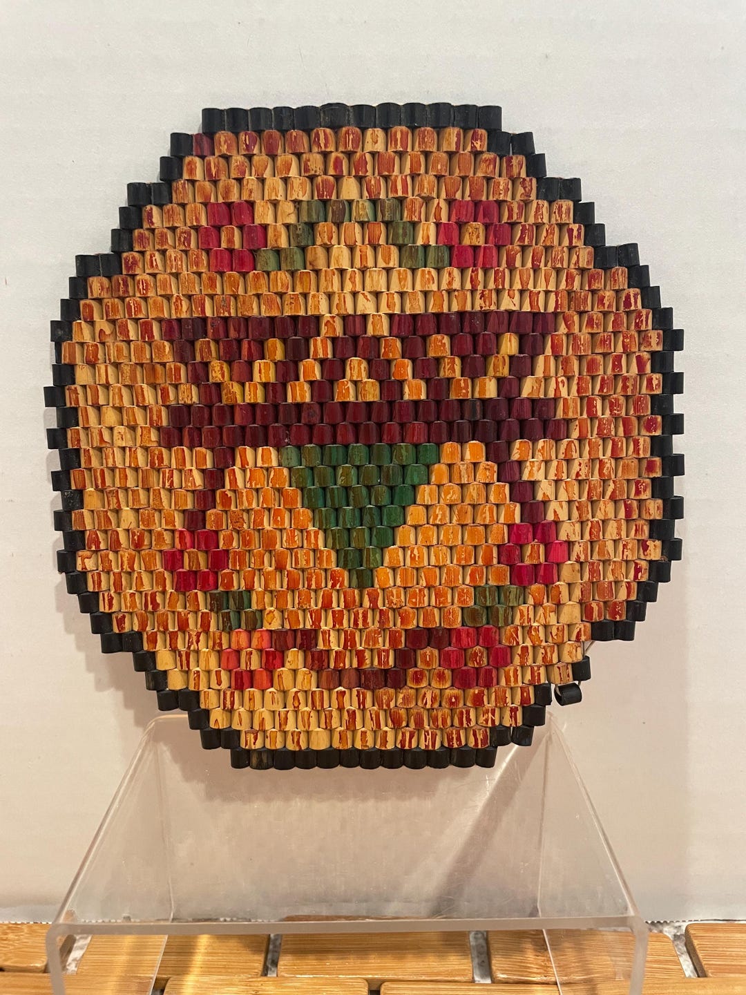 1970’s Handmade Wood Bead Trivet - Etsy
