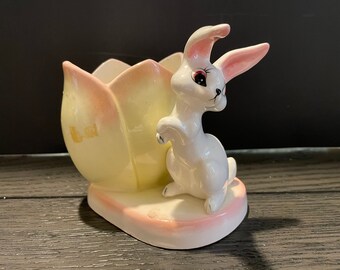 Vintage Rabbit Planter - Etsy