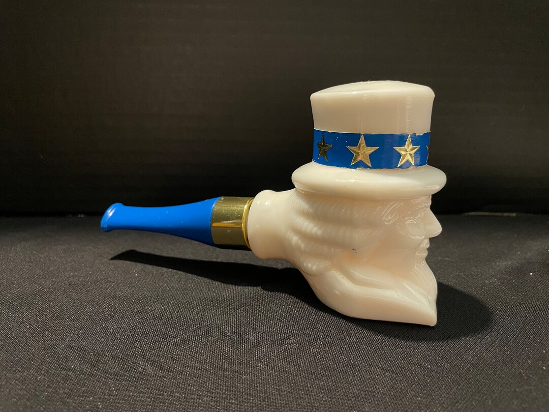 1970's Milk Glass Uncle Sam Pipe Cologne Bottle - Etsy