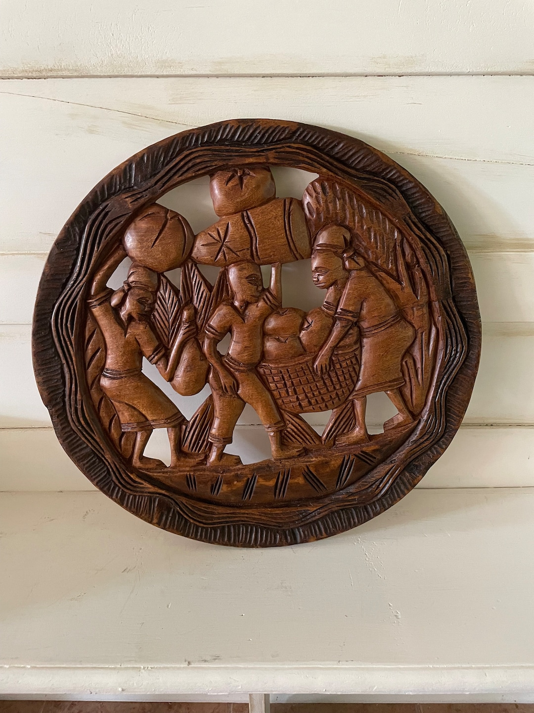 1993 Hand Carved Wood Aruba Wall Hanging - Etsy