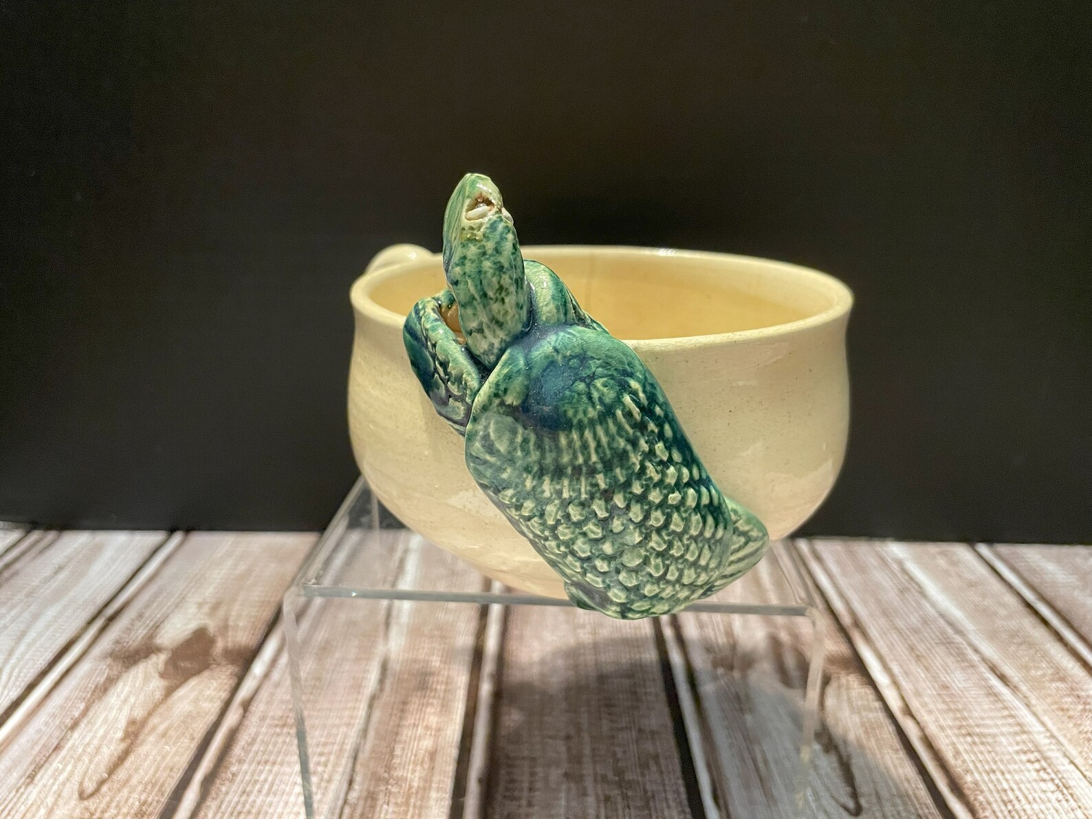 1994 Handmade Large Cup With Tortoise - Etsy