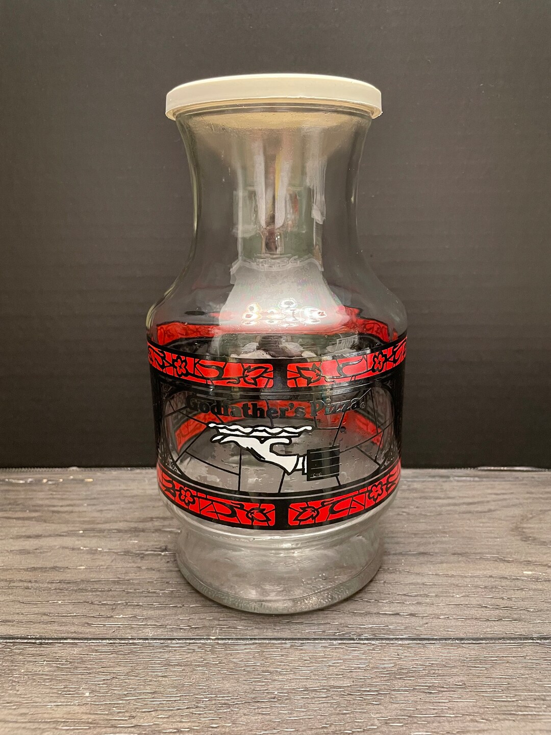 1970's Anchor Hocking Glass Coca-cola Godfather's Pizza Pitcher - Etsy