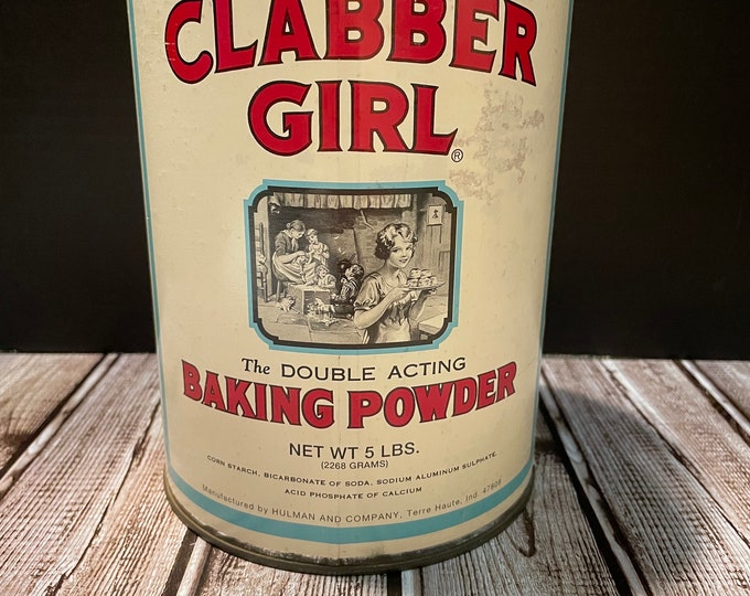 Vintage Clabber Girl Double Acting Baking Powder Tin Can With Lid - Etsy