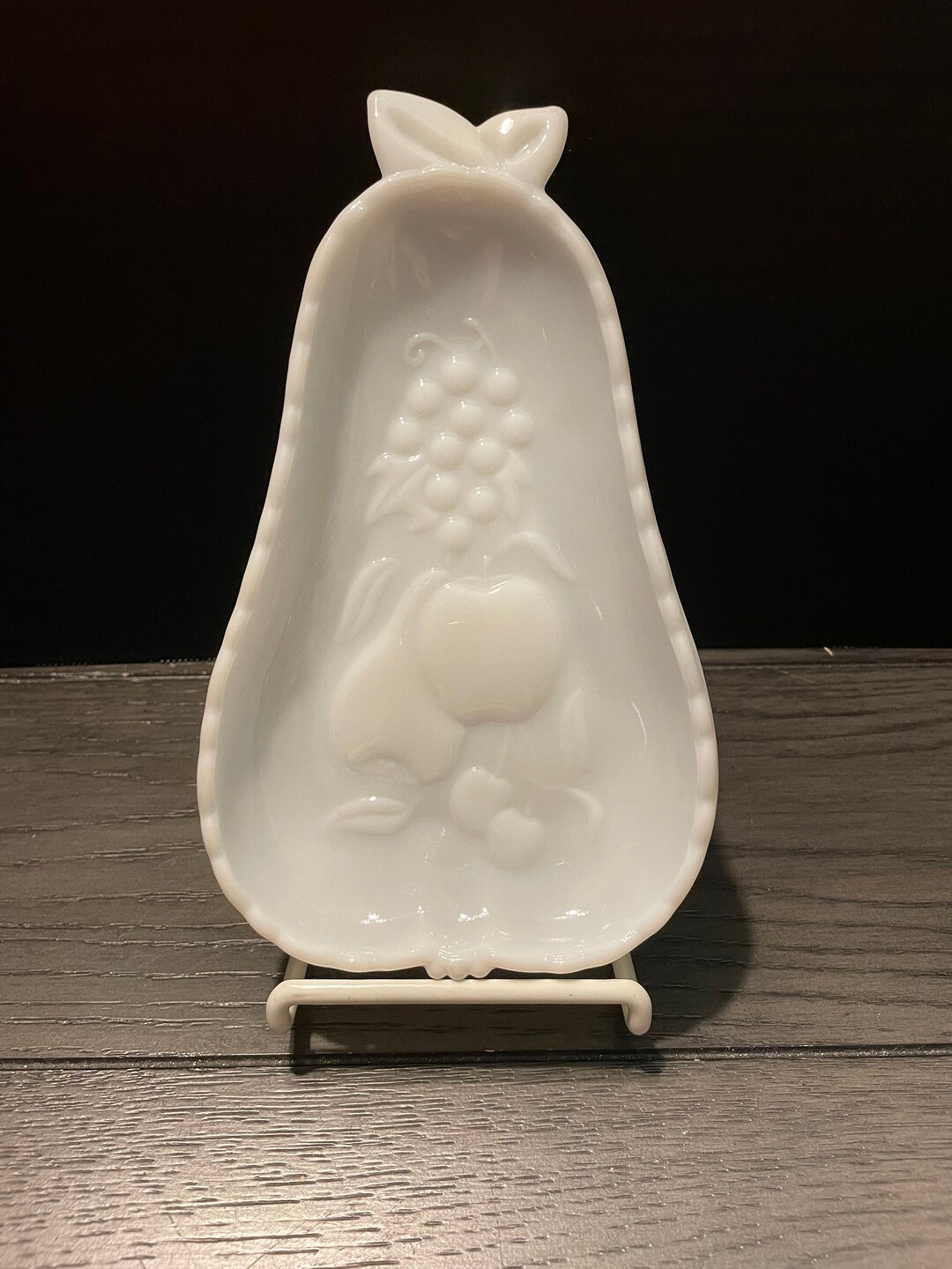 Vintage Milk Glass Pear Shaped Dish - Etsy