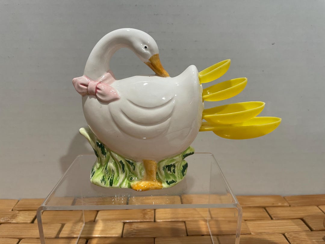 1980’s Ceramic Goose Measuring Spoons and Holder - Etsy