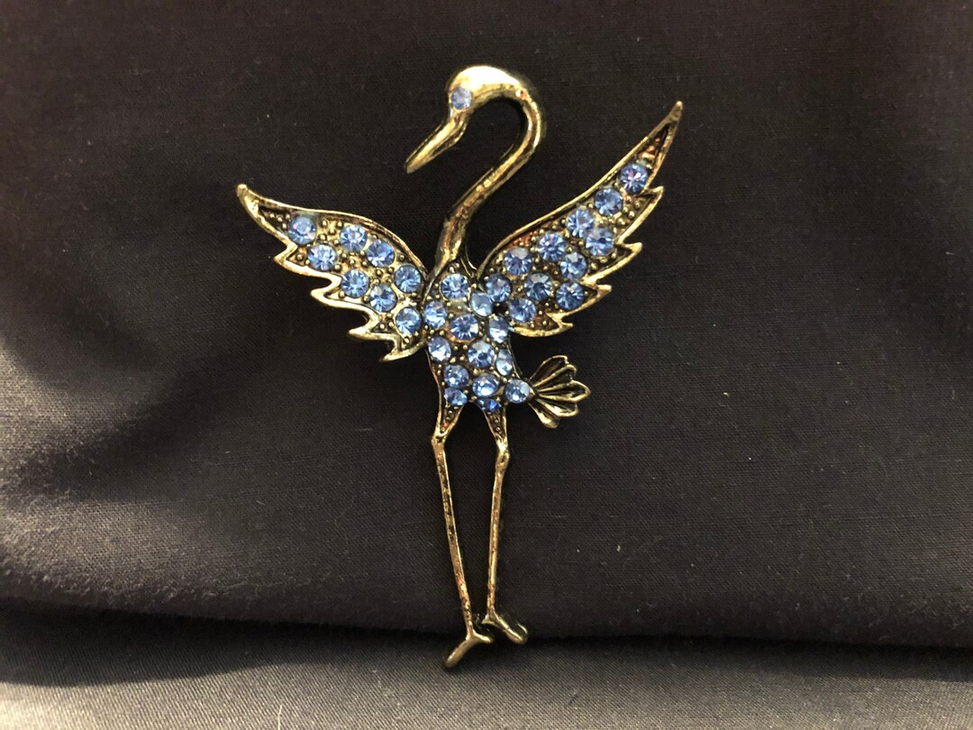 Vintage Stork Brooch - Etsy