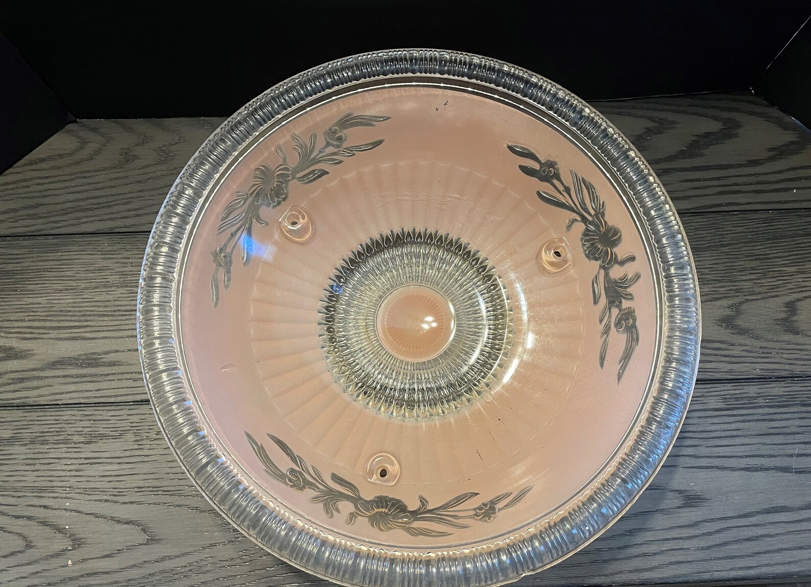 1930's Pink Depression Glass Ceiling Light Cover - Etsy