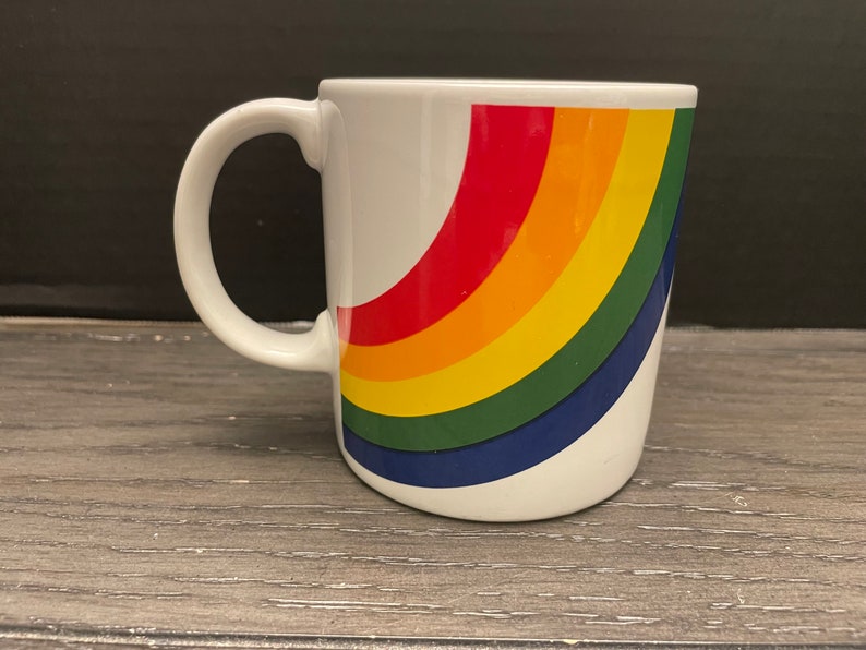 Vintage Rainbow Coffee Cup - Etsy