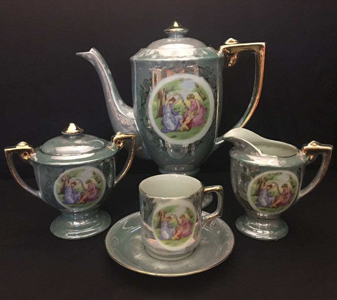 Vintage Nippon Japanese Lusterware Tea Set - Etsy