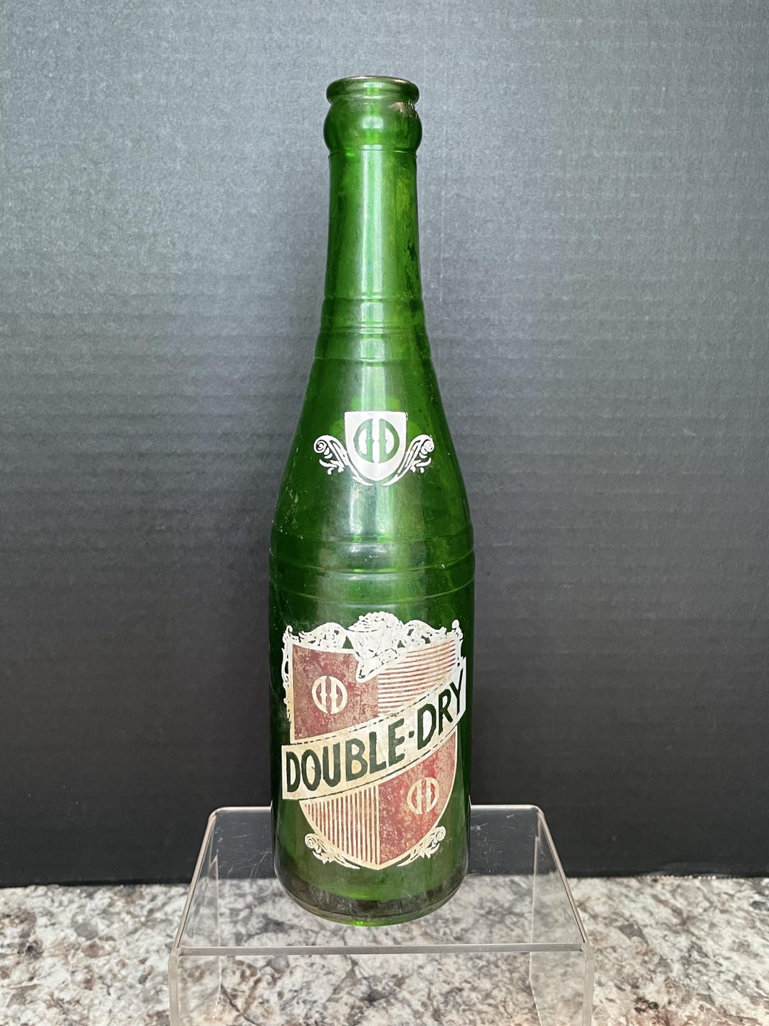 Vintage Emerald Green Duraglass Double-day Soda Bottle - Etsy
