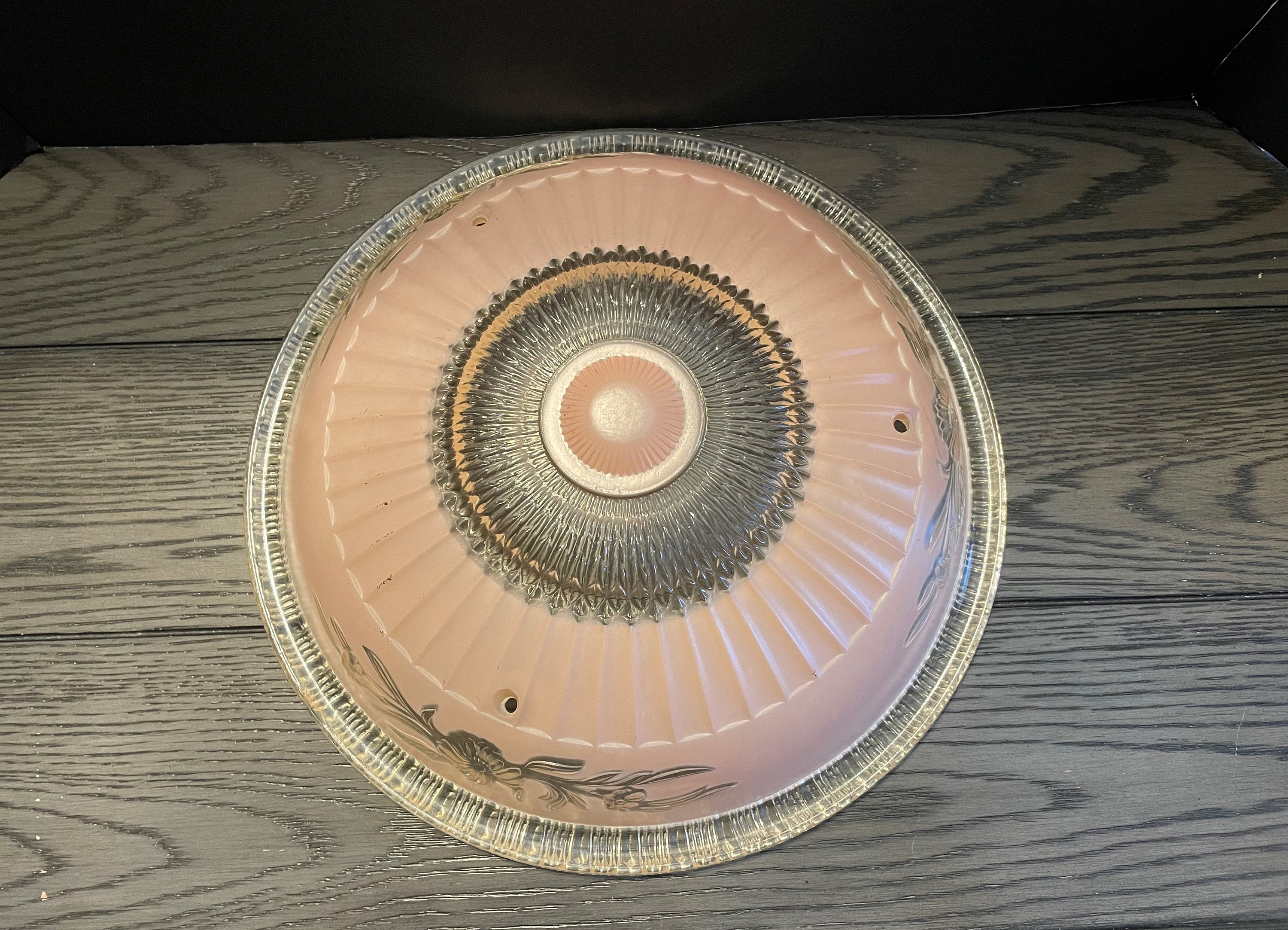 1930's Pink Depression Glass Ceiling Light Cover - Etsy