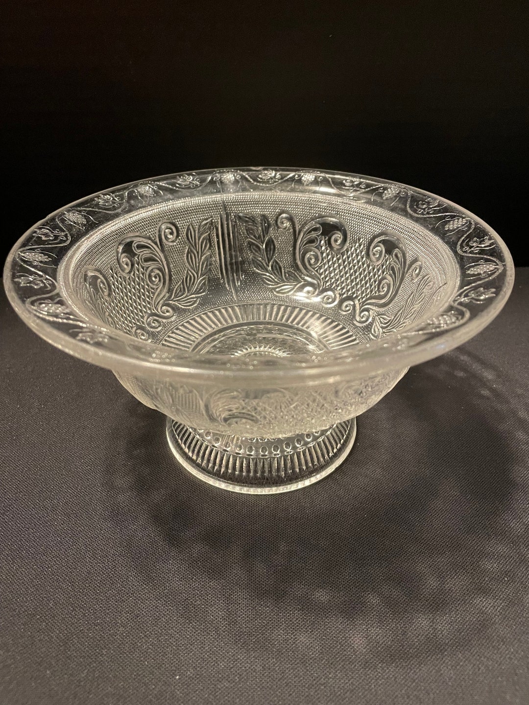Vintage EAPG Rochelle Glass Compote Bowl - Etsy