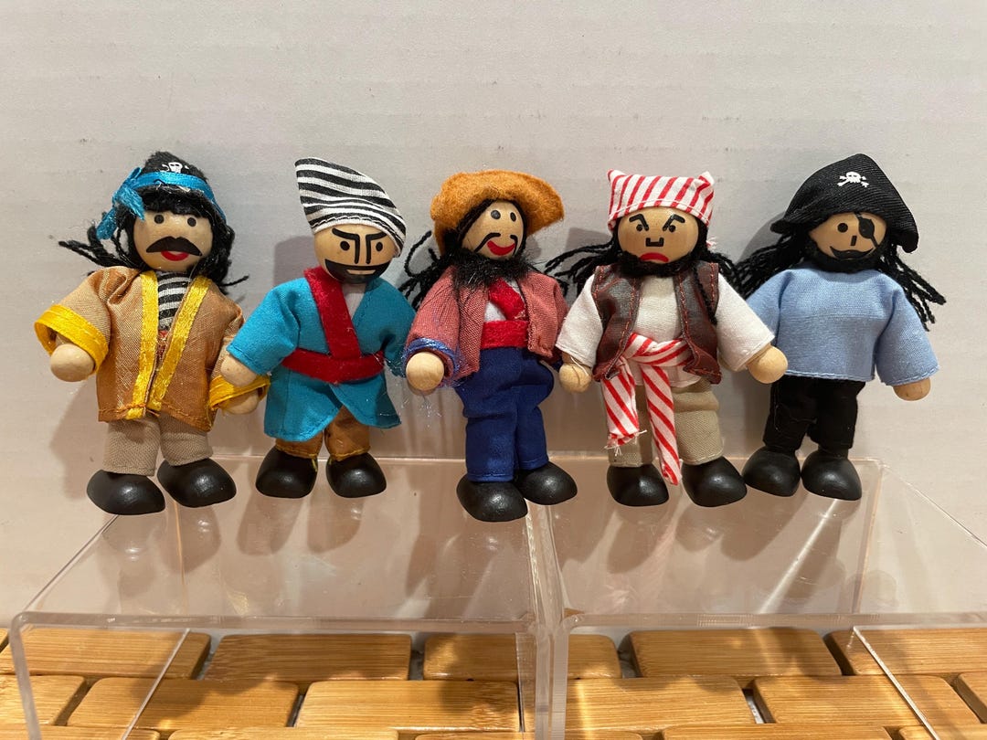 5 Vintage Small Pirate Dolls - Etsy