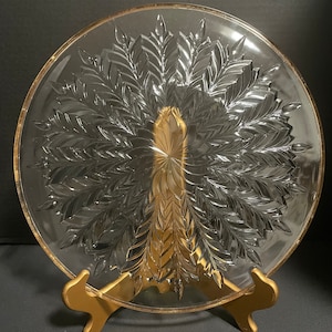 Vintage Large Clear Glass Platter - Etsy