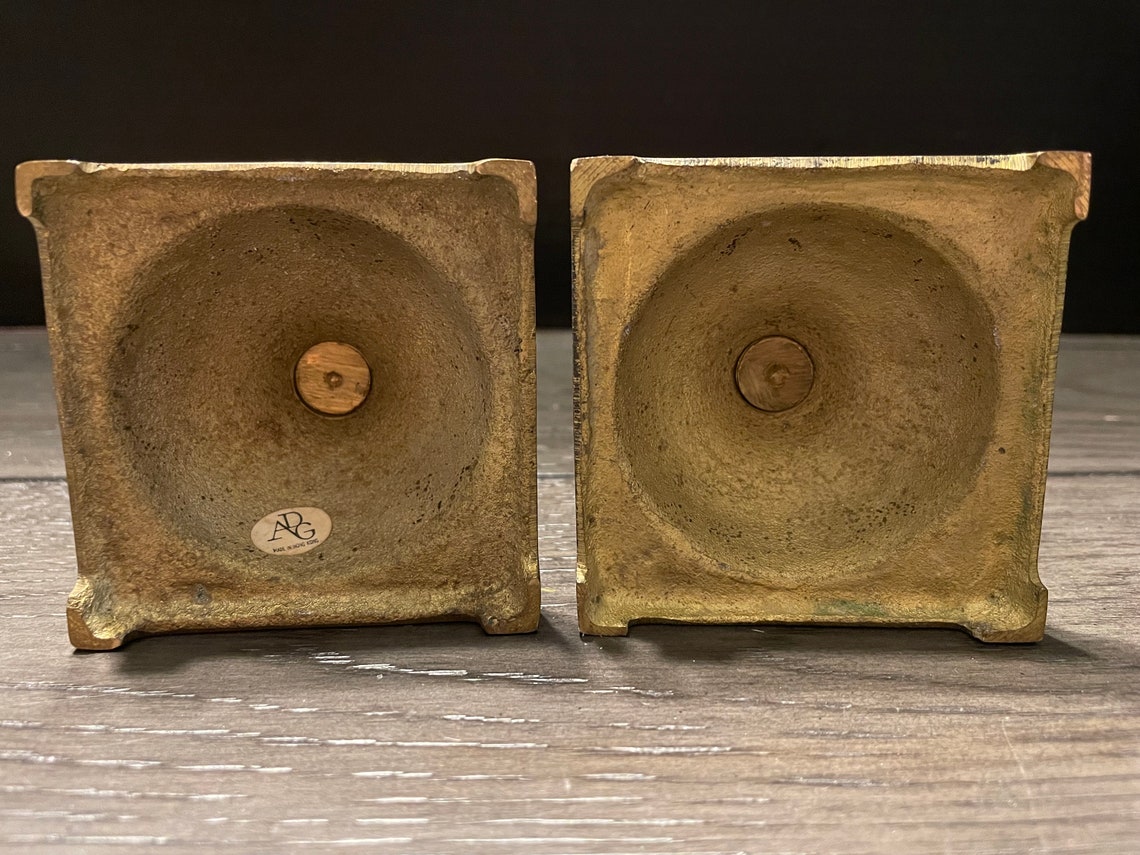 Vintage ADG Brass Candlesticks - Etsy