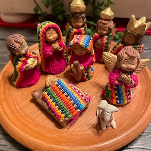 Vintage Clay Nativity Set - Etsy