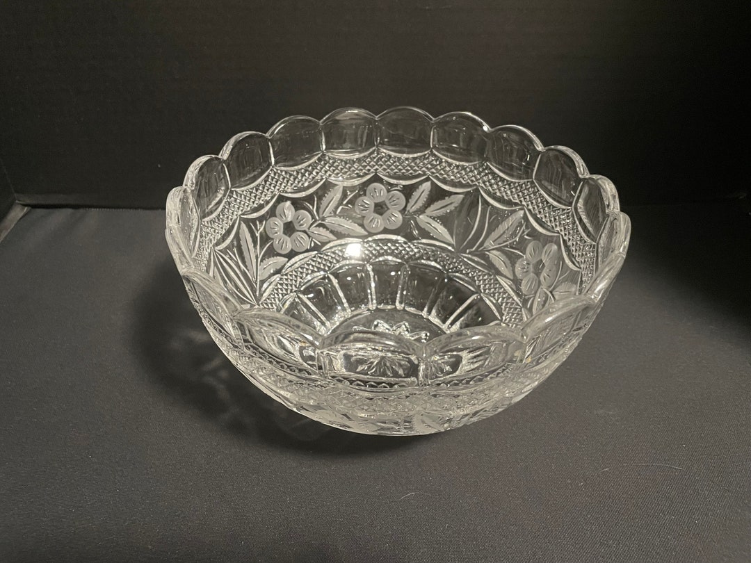 Vintage Crystal Industries Hand Cut Bowl - Etsy