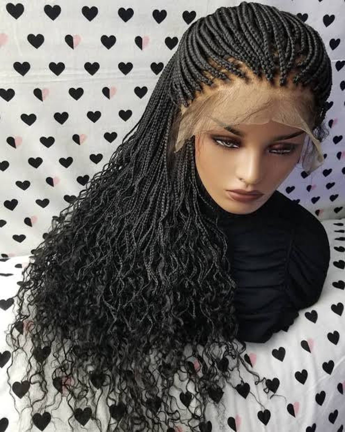 Peluca De Encaje Trenzado Trenzas Rizadas Peluca Trenzada Etsy España