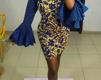 Kente Dress Short Kente Dress African Women Clothing Ankara | Etsy