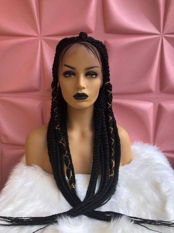 Jumbo Cornrow Braided Lace Wig Jumbo Conrow Braids Braided | Etsy
