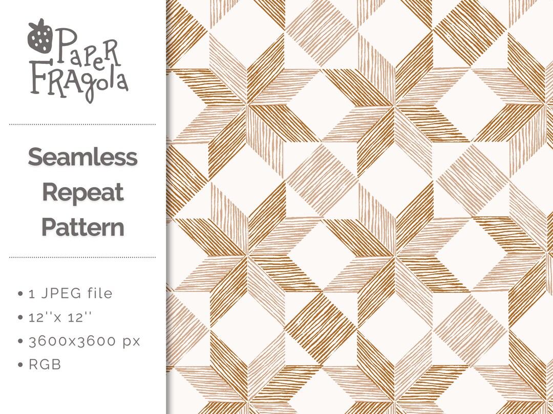 Neutral Boho Cheater Quilt Seamless Repeat Pattern Christmas Geometric ...