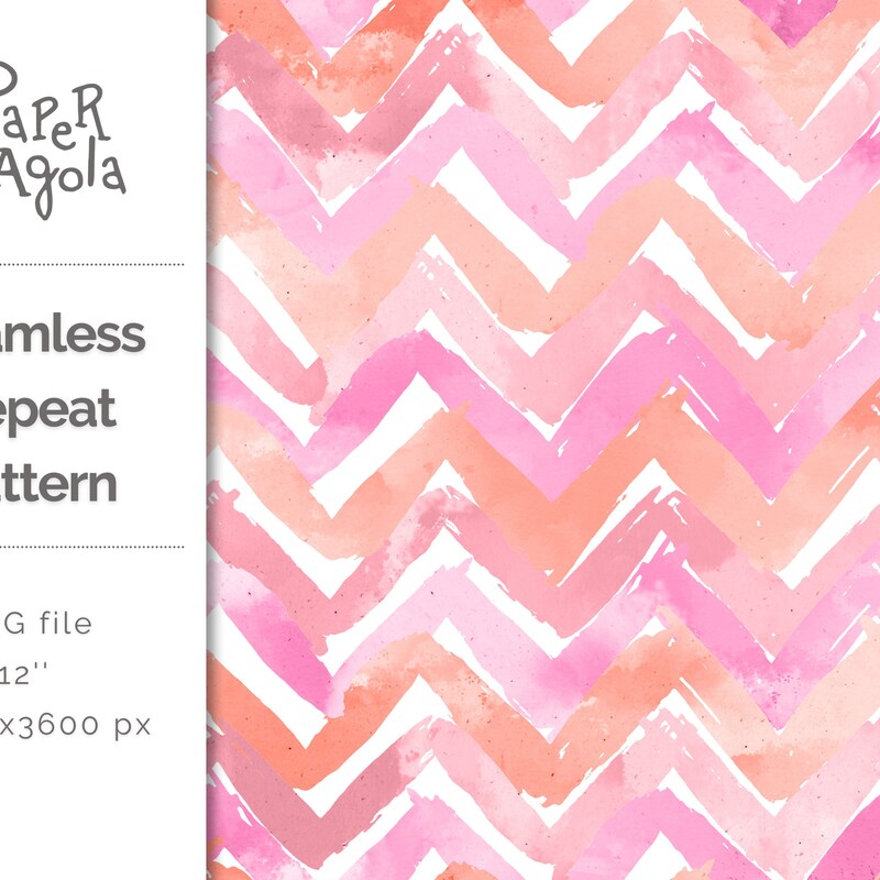 Watercolor Chevron - Etsy