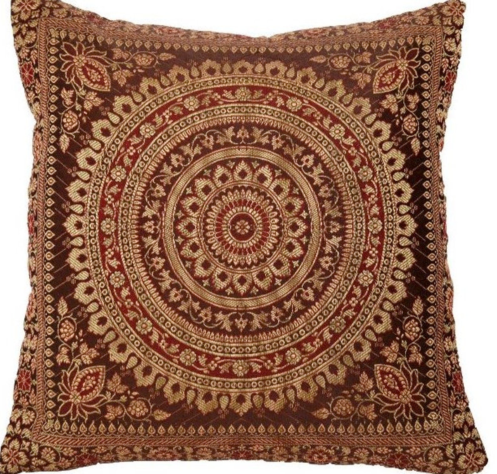 40 X 40 Cm Bohemian Indian Mandala Cushion Cover Banarasi Art - Etsy UK