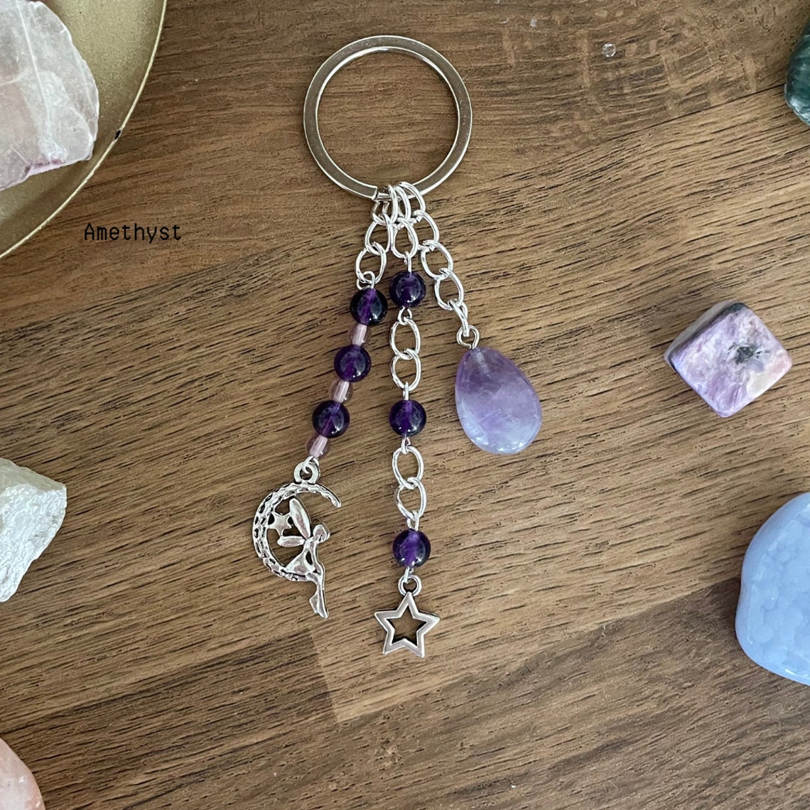Small Crystal Teardrop Handmade Keyrings 5 Options to Choose - Etsy UK