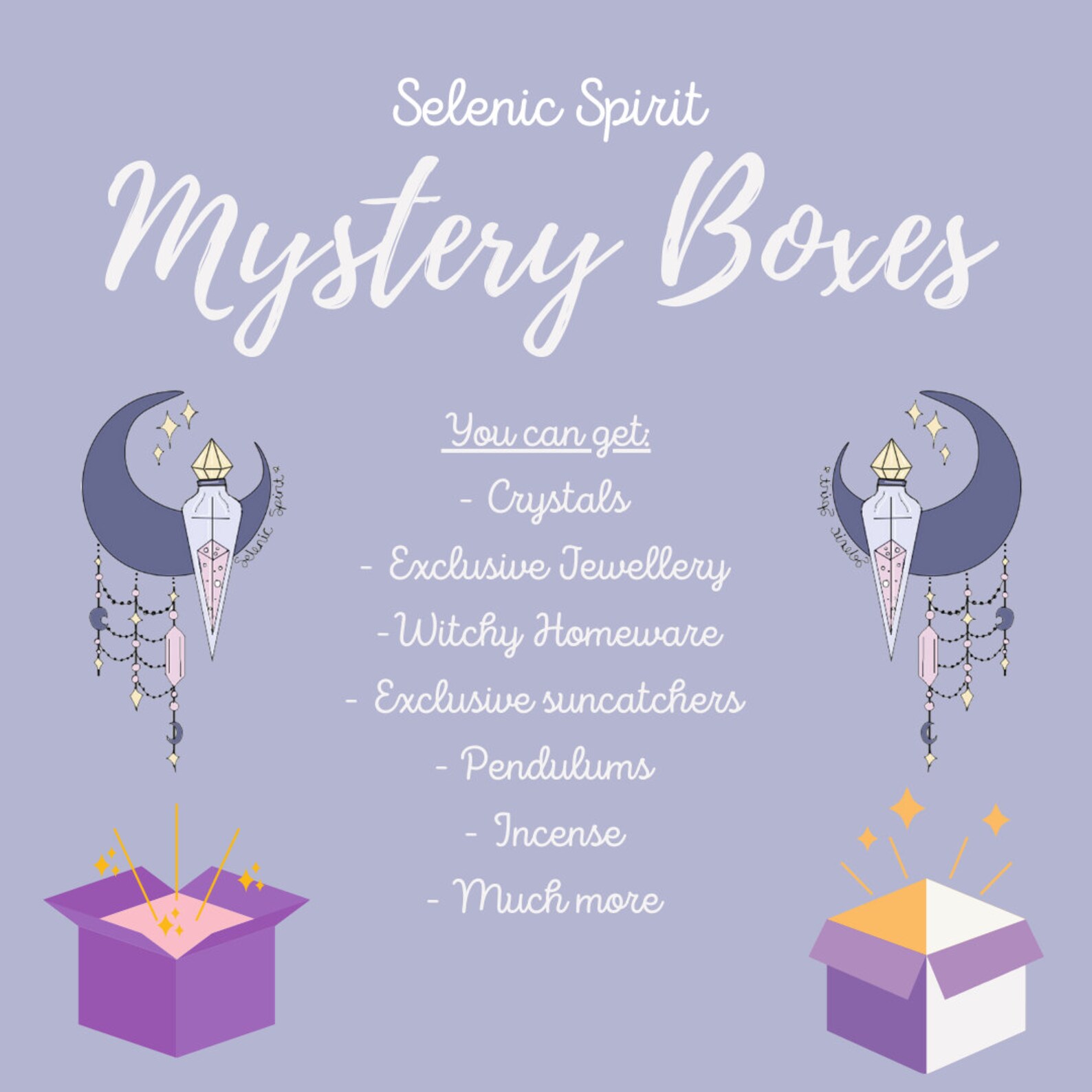 Selenic Spirit Mystery Boxes Jewellery Crystals Incense | Etsy