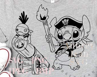 Stitch Pirate Svg - Etsy
