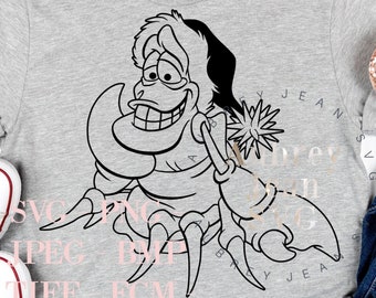 Sebastian Little Mermaid Silhouette - Etsy