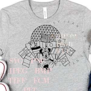Epcot Flag Minnie Design *SVG* PNG DXF Sublimation *cricut* Silhouette ...