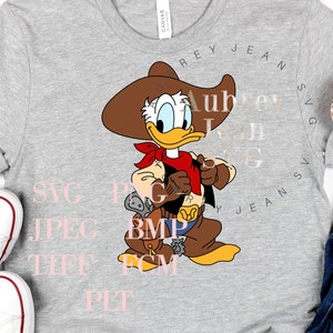 Donald Duck Cowboy SVG PNG Sublimation cricut Silhouette Cutting ...