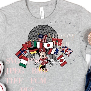 Epcot Flag Minnie Design SVG PNG DXF Sublimation cricut Silhouette ...