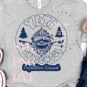 Yeti Ski School Design SVG PNG Dxf Sublimation Cricut Silhouette ...
