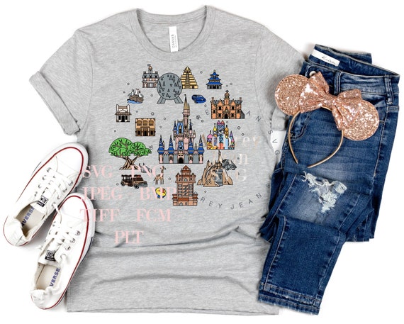 WDW Disneyworld Collage Design sublimation PNG Dxf Epcot - Etsy