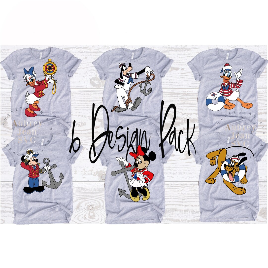 Design Pack of 6 Fab 5 Diz Cruise Line DCL Sailor SVG PNG Dxf ...